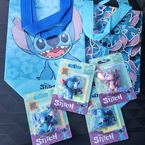 Disney | Accents | Disney Stitch Bundle 2 Small Giftcarry Bags And 4 ...